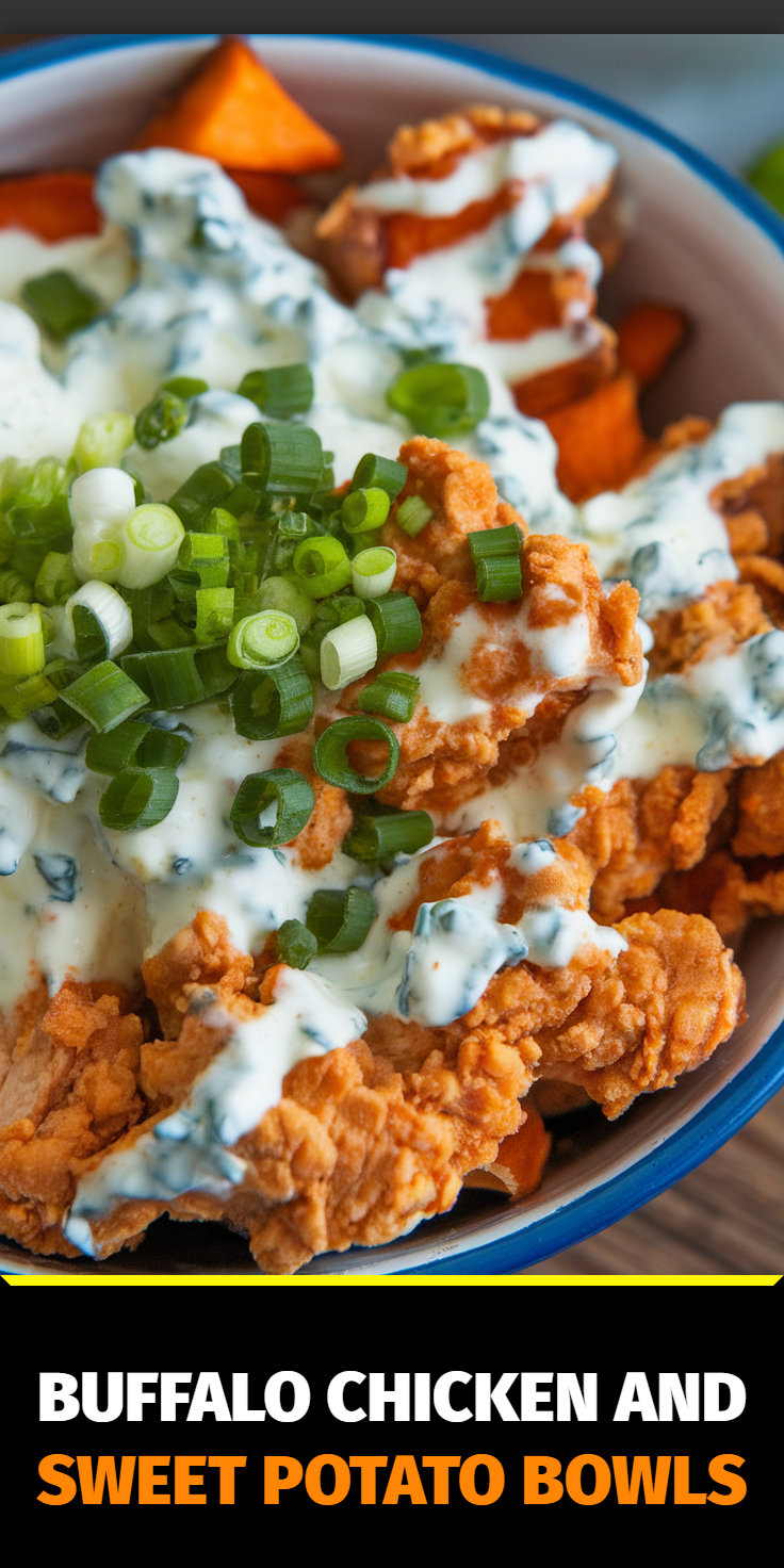 Buffalo Chicken and Sweet Potato Bowls