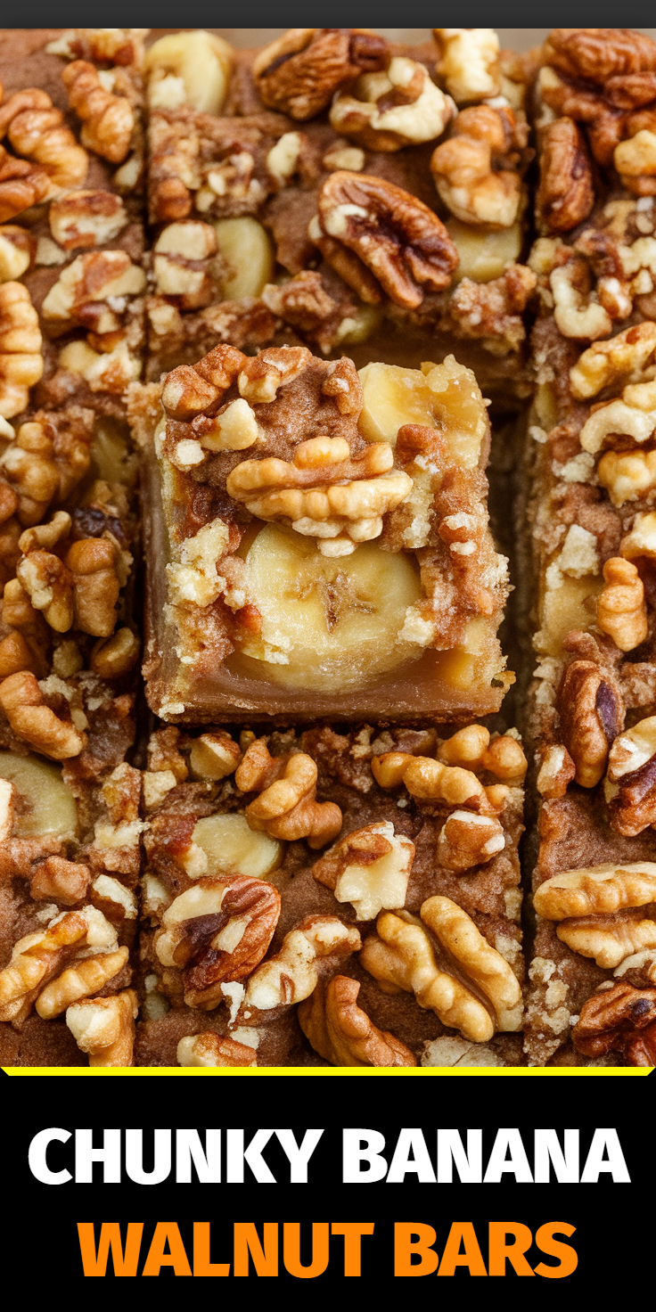 Chunky Banana Walnut Bars