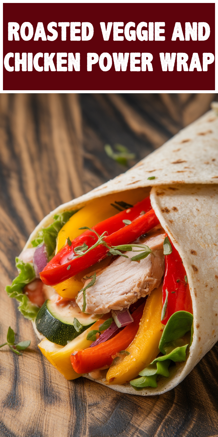 Roasted Veggie and Chicken Power Wrap